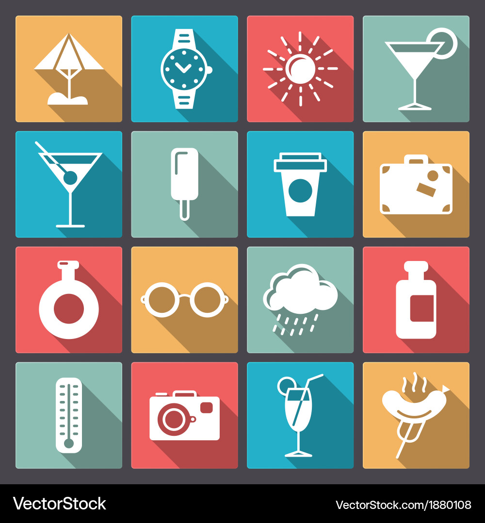 Set of rest icons in flat design Royalty Free Vector Image