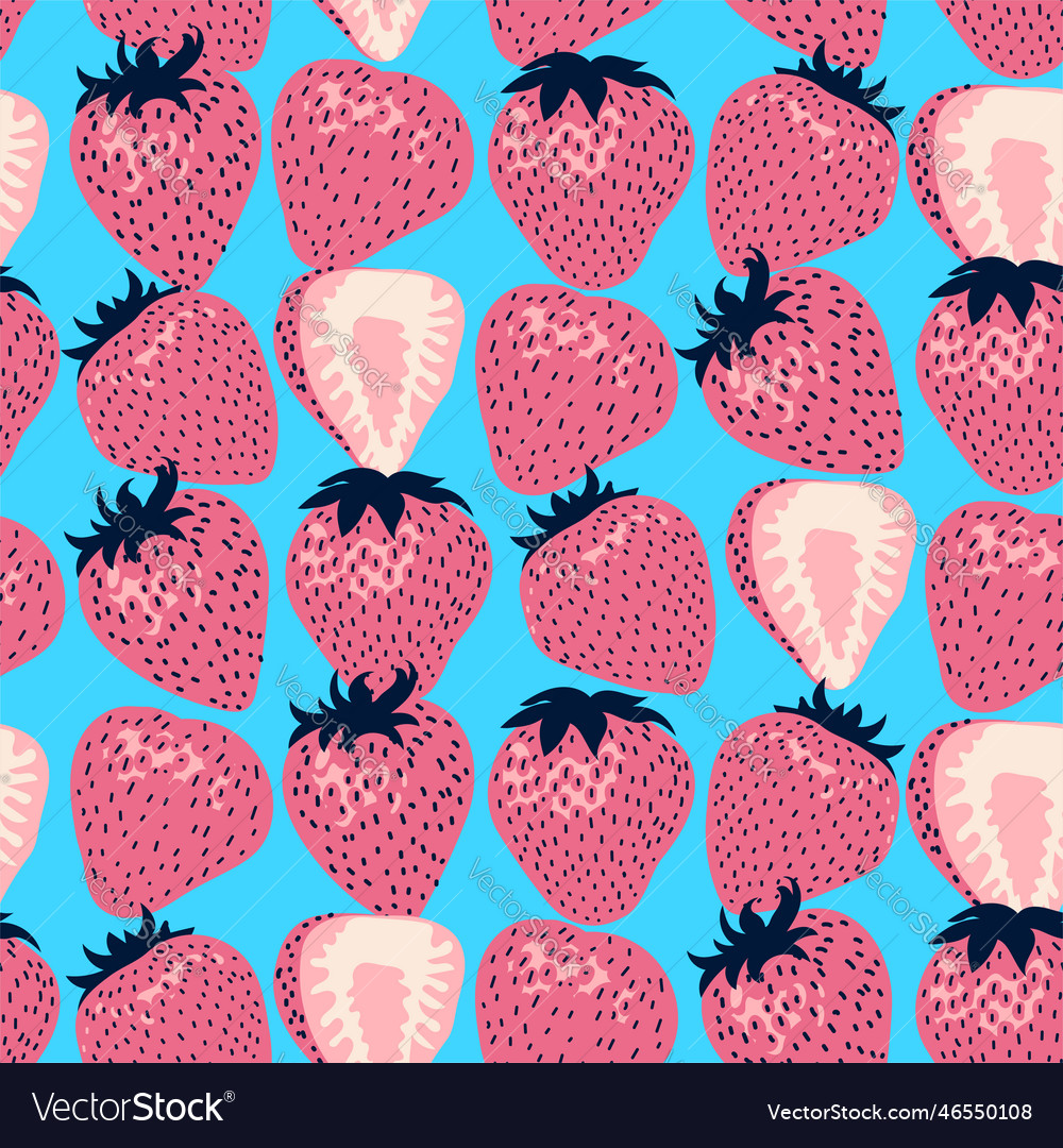 Strawberry pattern Royalty Free Vector Image - VectorStock