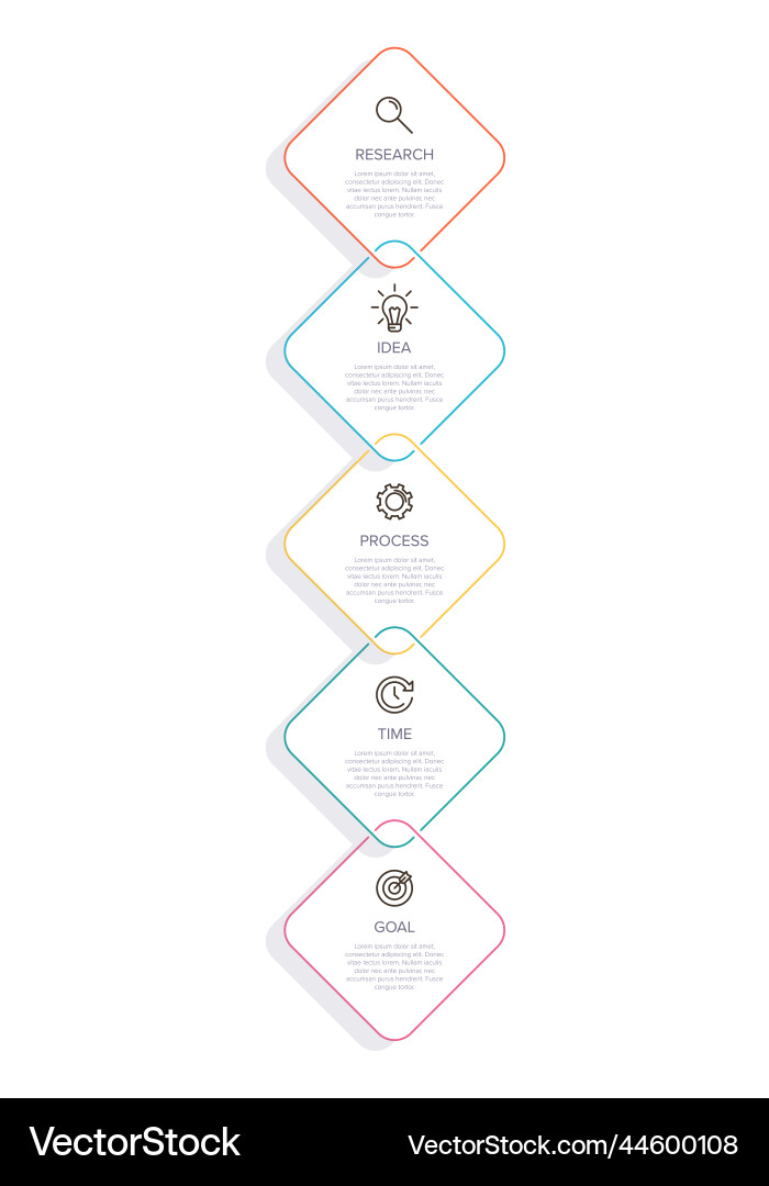 Vertical infographic design with icons and 5 Vector Image