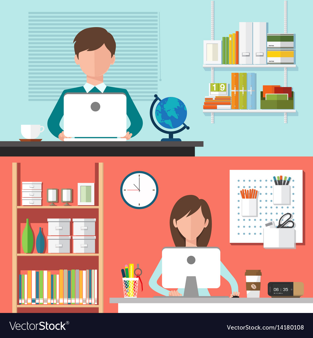 Working Royalty Free Vector Image - VectorStock