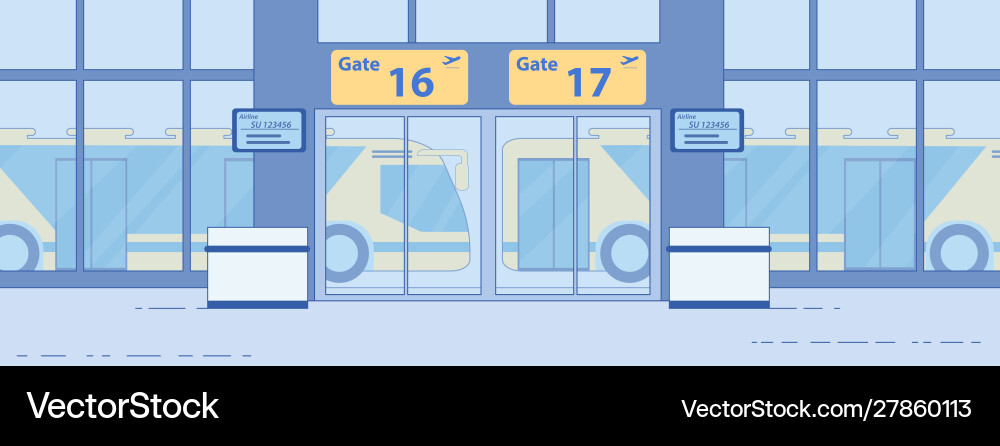 Airport airside bus transfer service flat Vector Image
