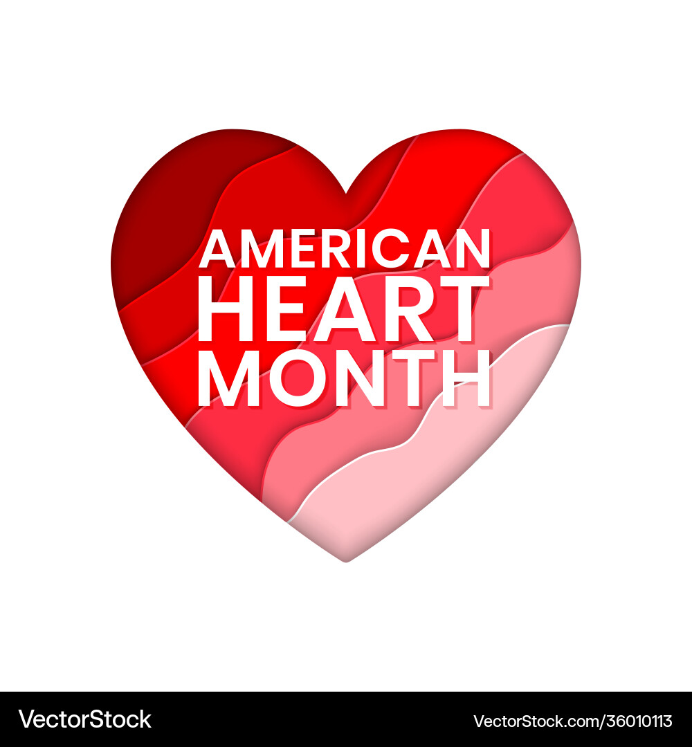 American heart month banner design template Vector Image