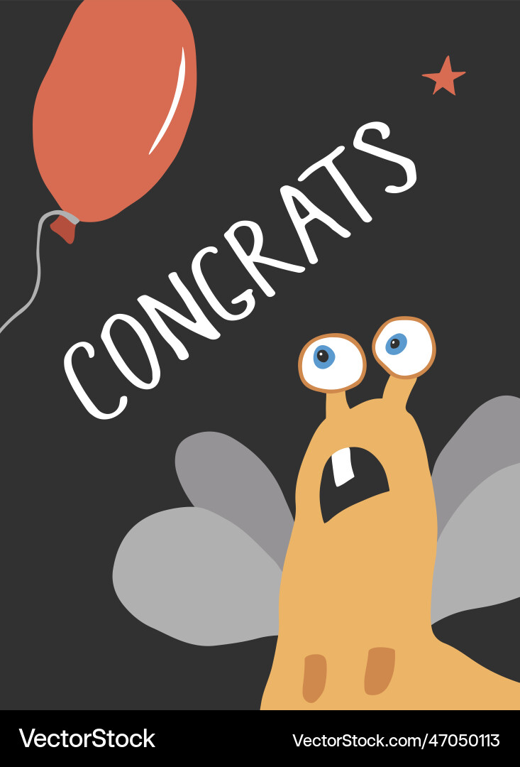 Cute monster birthday greeting card Royalty Free Vector