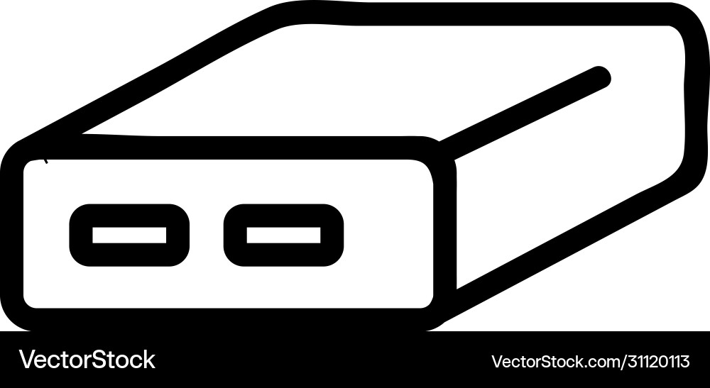 Dual port square portable charging icon Royalty Free Vector