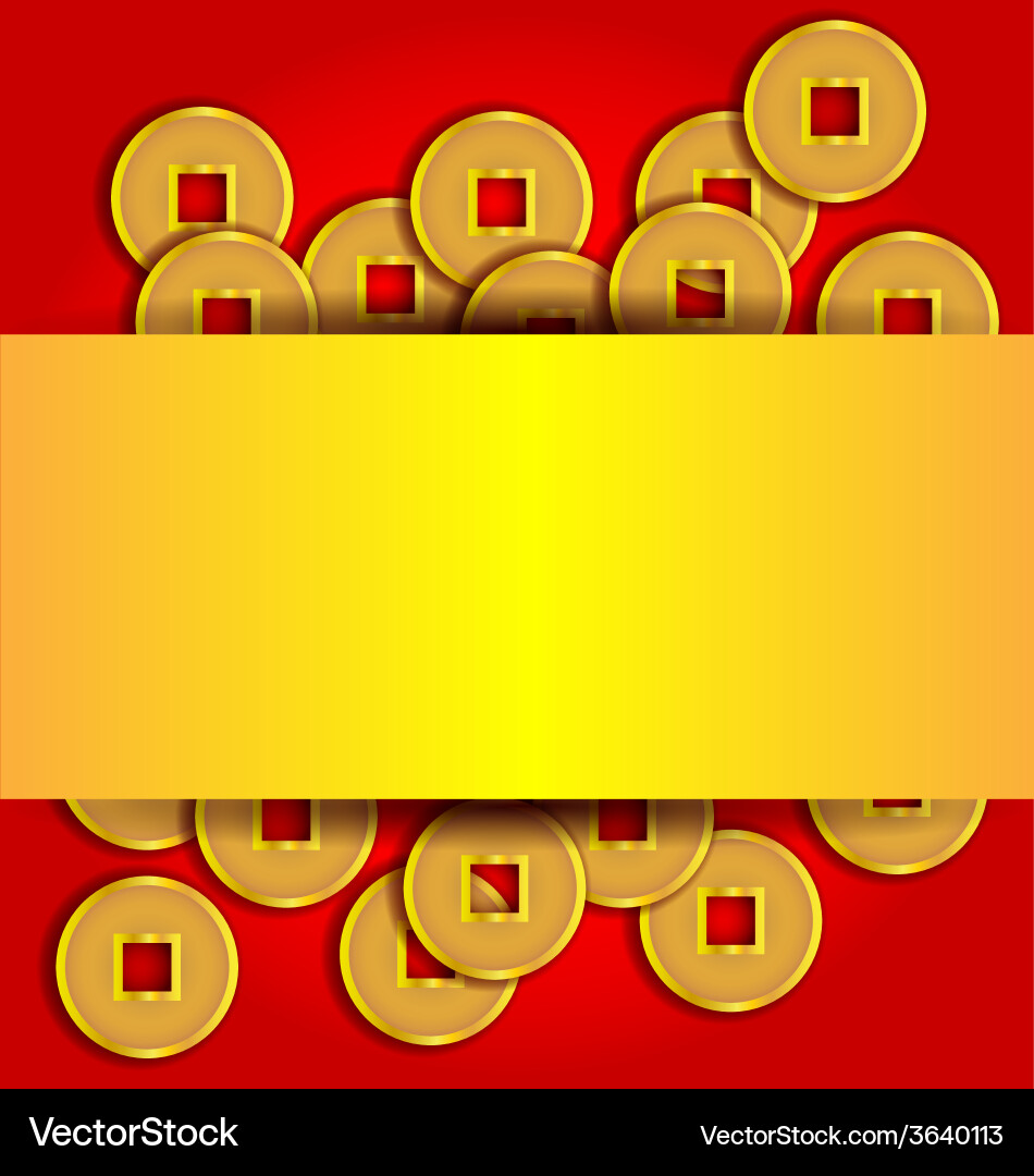 Gold coins abstract background for chinese new Vector Image