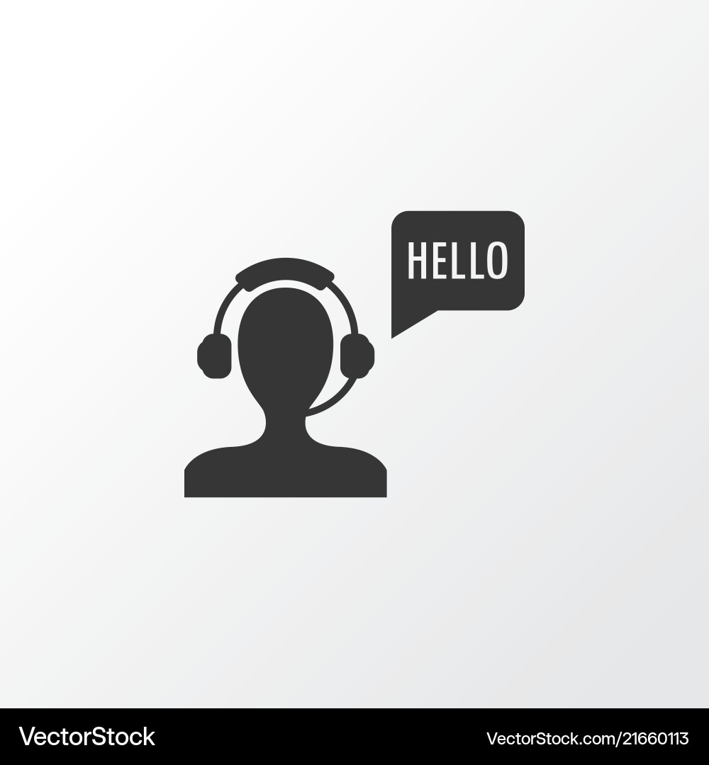 Greeting male operator icon symbol premium Vector Image