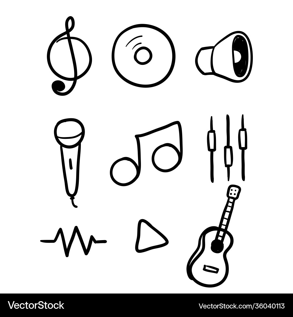 Hand drawn doodle music related icon isolated Vector Image