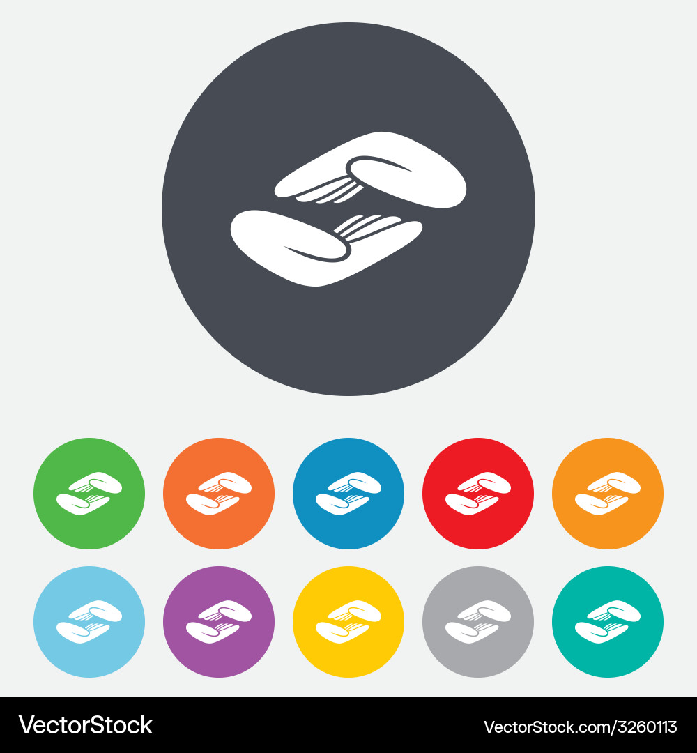 Helping hands sign icon charity or endowment Vector Image