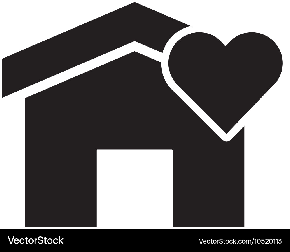 House and heart cartoon icon Royalty Free Vector Image