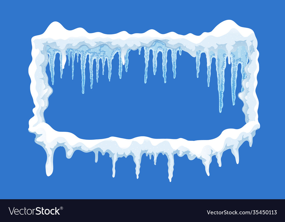 Ice cap frame composition Royalty Free Vector Image