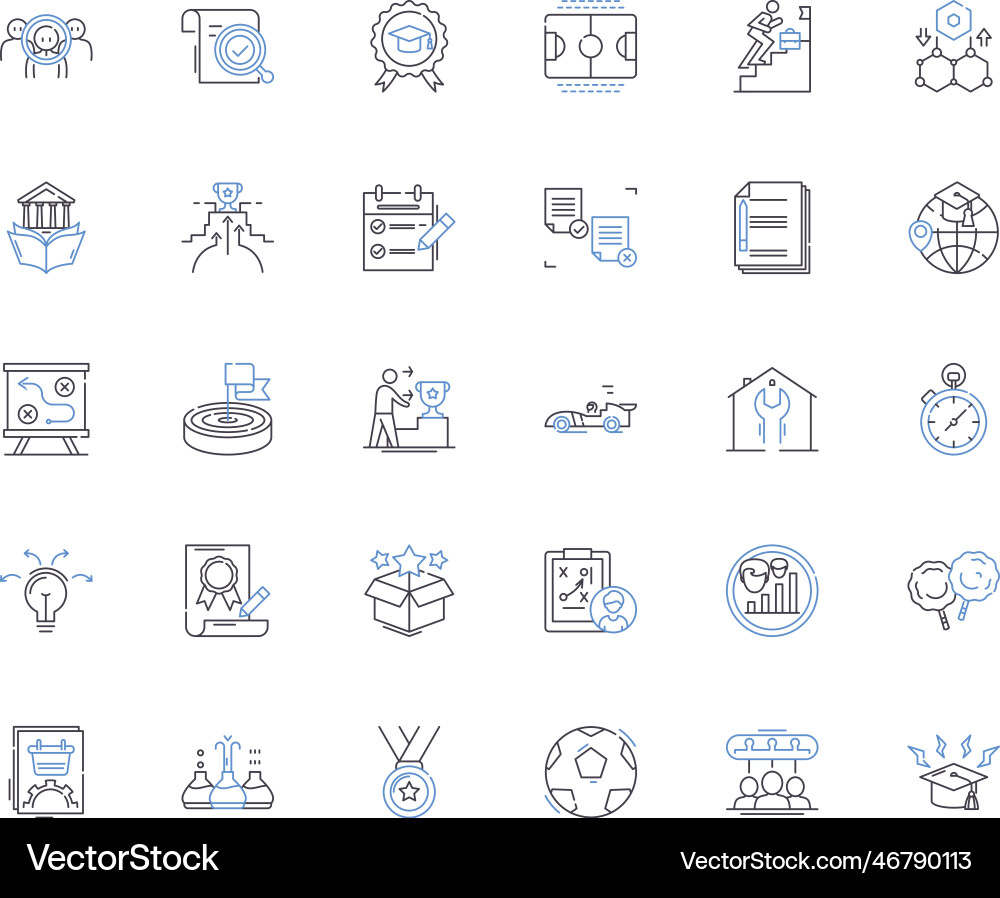 Intramurals line icons collection competition Vector Image