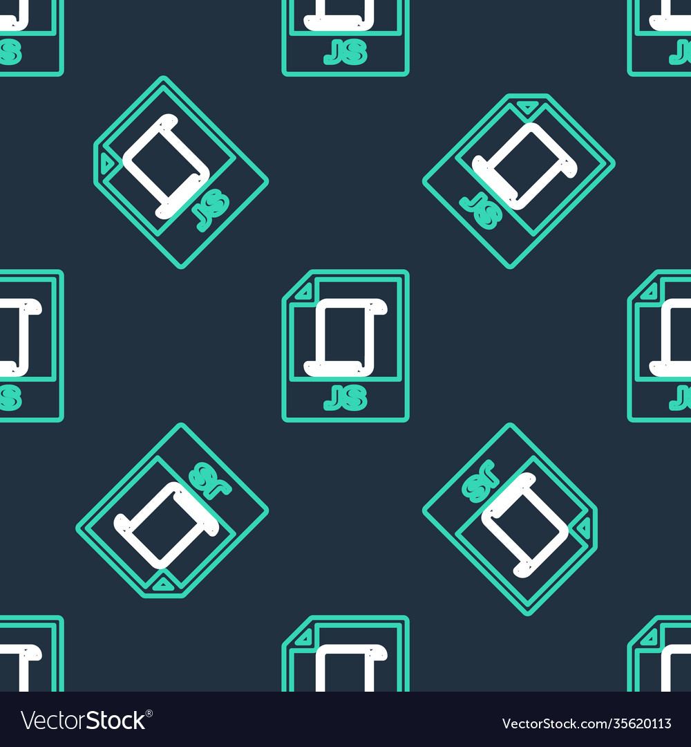 Line Js File Document Download Js Button Icon Vector Image