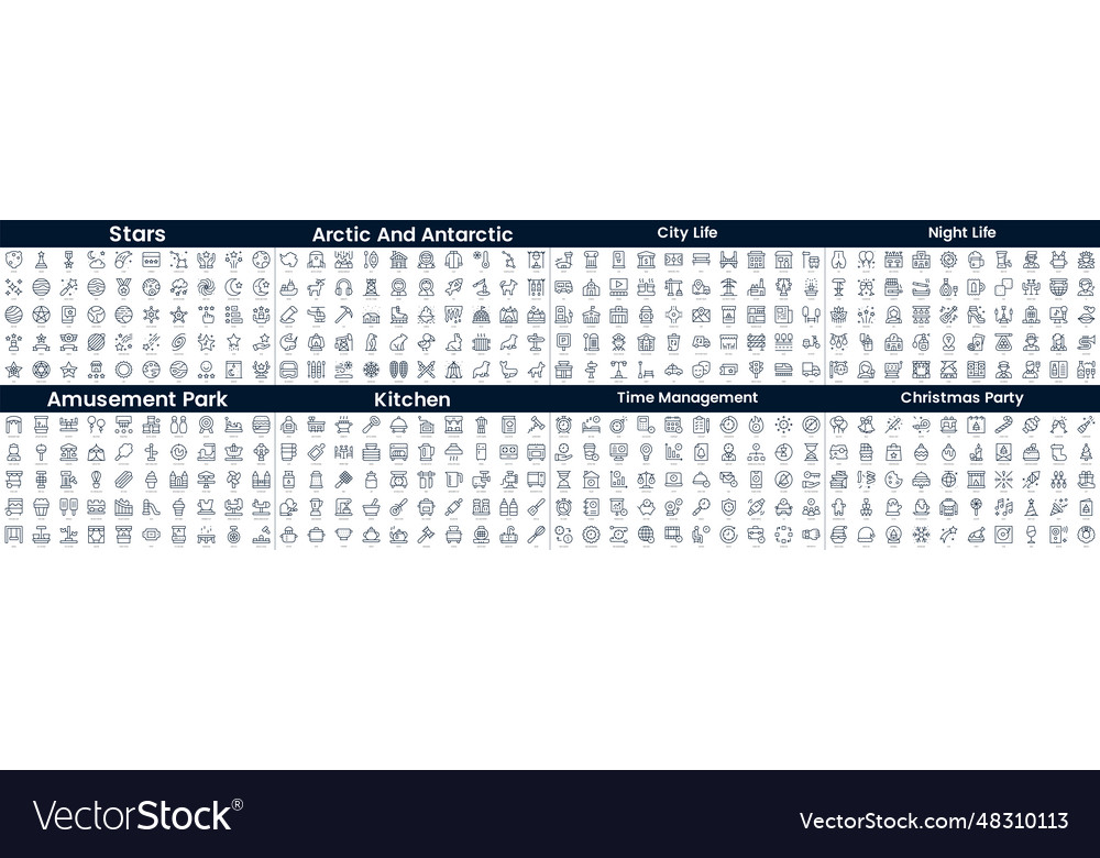Linear style icons pack in this bundle include Vector Image