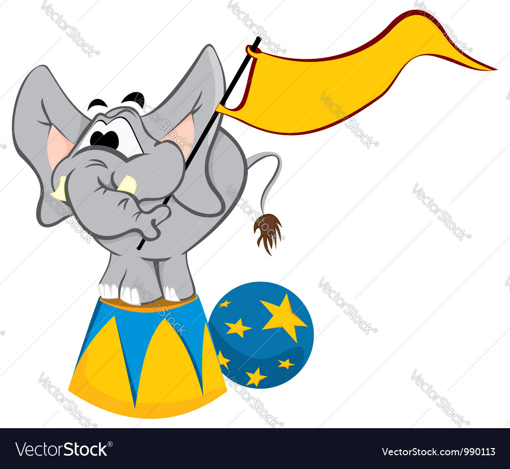 Trained elephant Royalty Free Vector Image - VectorStock