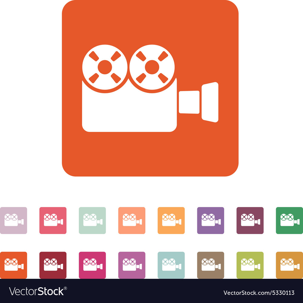 Video camera icon camcorder symbol flat Royalty Free Vector