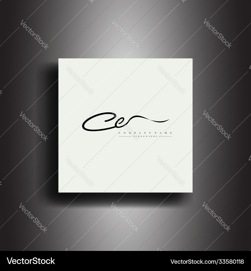 Cc signature style monogramcalligraphic lettering Vector Image