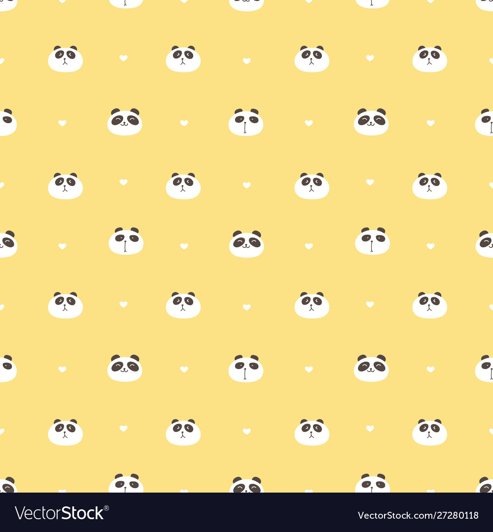 Cute panda seamless pattern background Royalty Free Vector