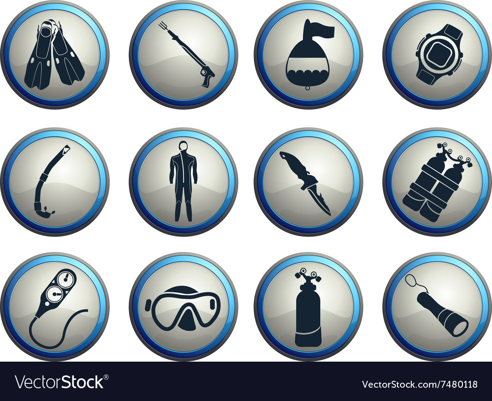 Diving icon set Royalty Free Vector Image - VectorStock