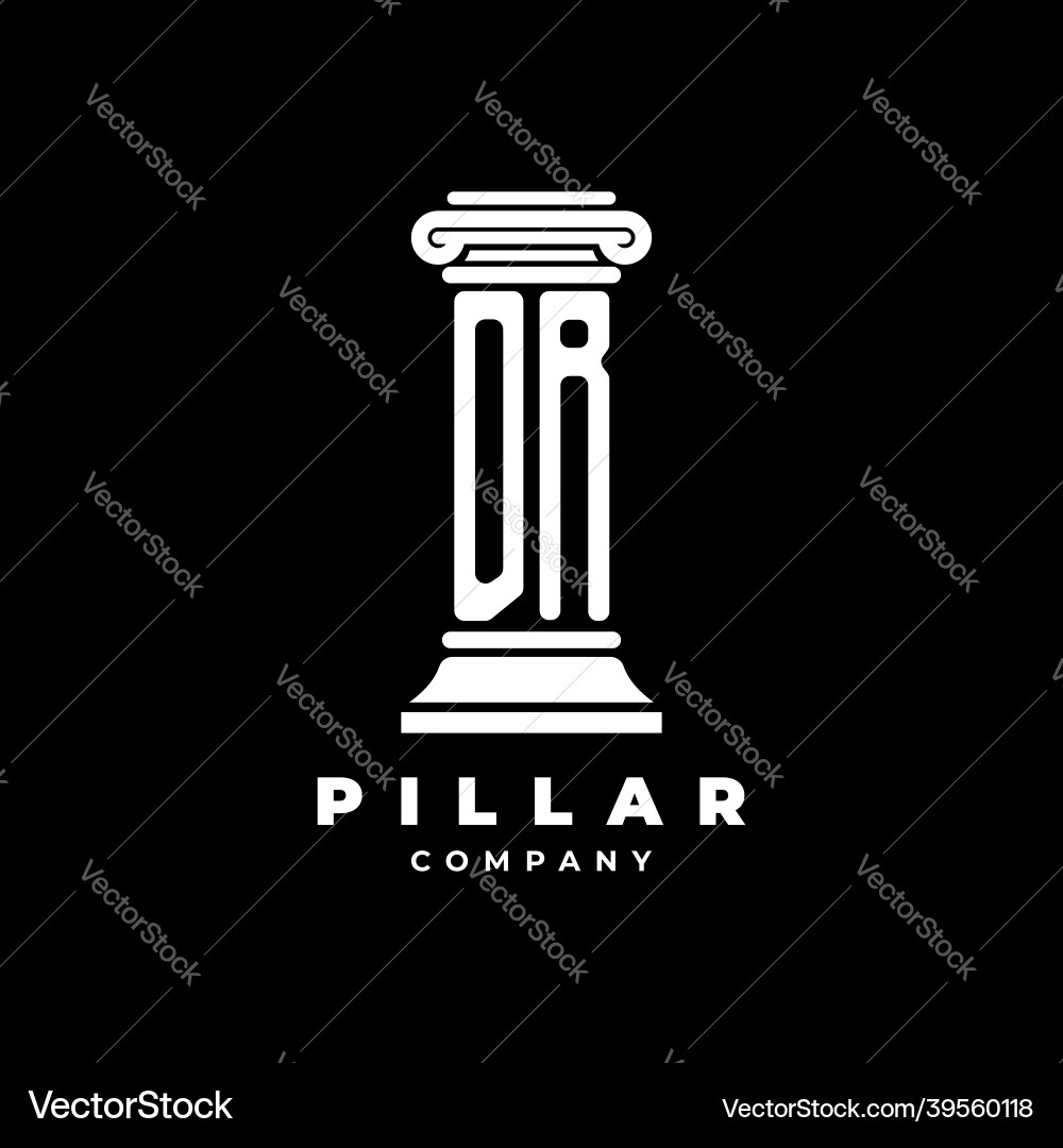 Dr monogram pillar shape style Royalty Free Vector Image