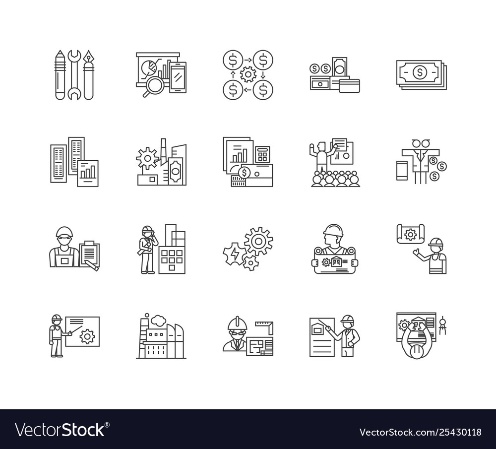 Erp line icons signs set outline Royalty Free Vector Image Erp line icons signs set outline Royalty Free Vector Image