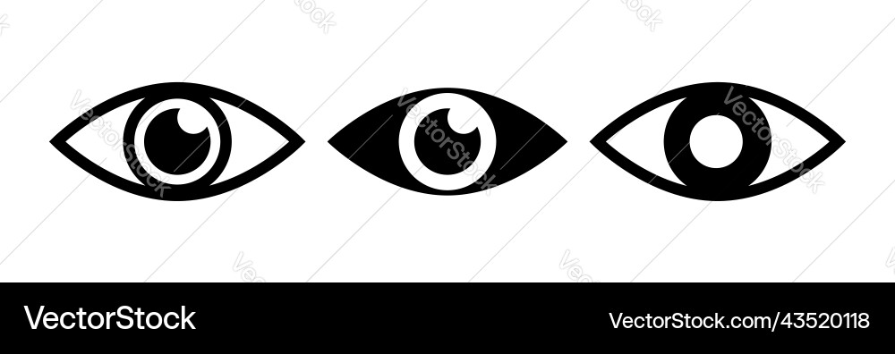 Eye icon seteyesight symbol retina scan Royalty Free Vector