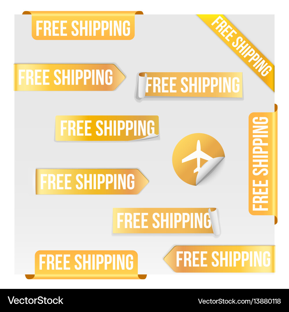 Free shipping yellow label design Royalty Free Vector Image