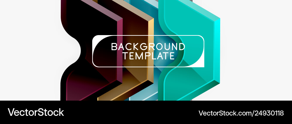 Geometric banner made glossy shapes Royalty Free Vector