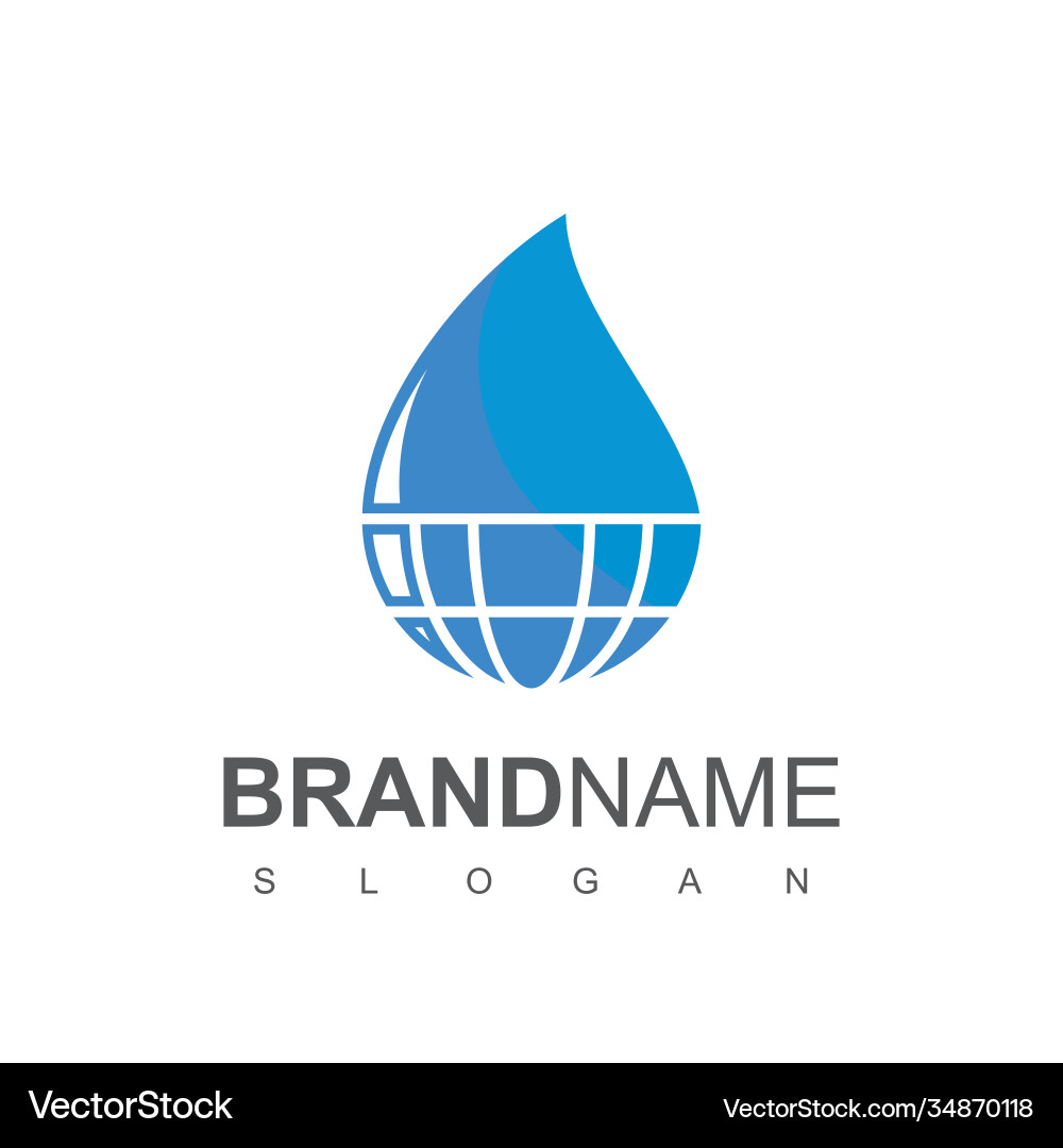 Global water logo design template Royalty Free Vector Image