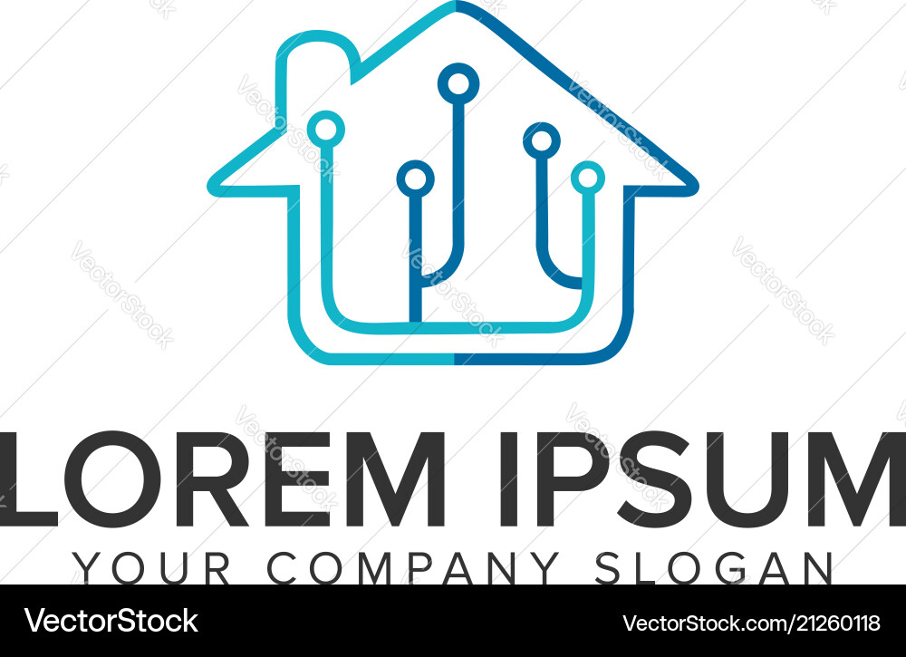 House electrical technology logo Royalty Free Vector Image