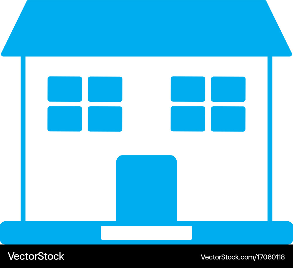House windows door residence exterior Royalty Free Vector