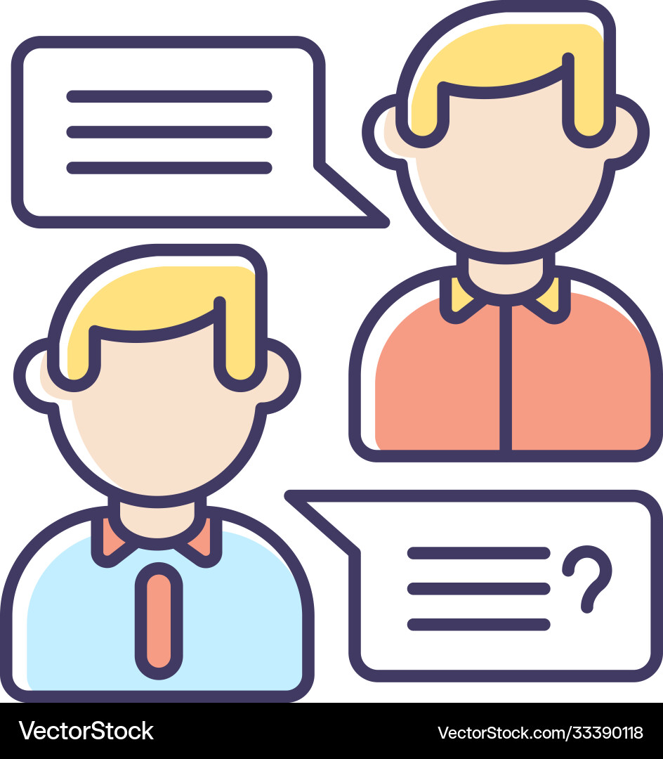 Job interview rgb color icon Royalty Free Vector Image