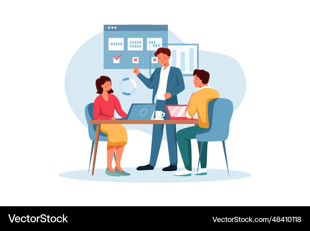 Marketing director finding keywords for the site Vector Image