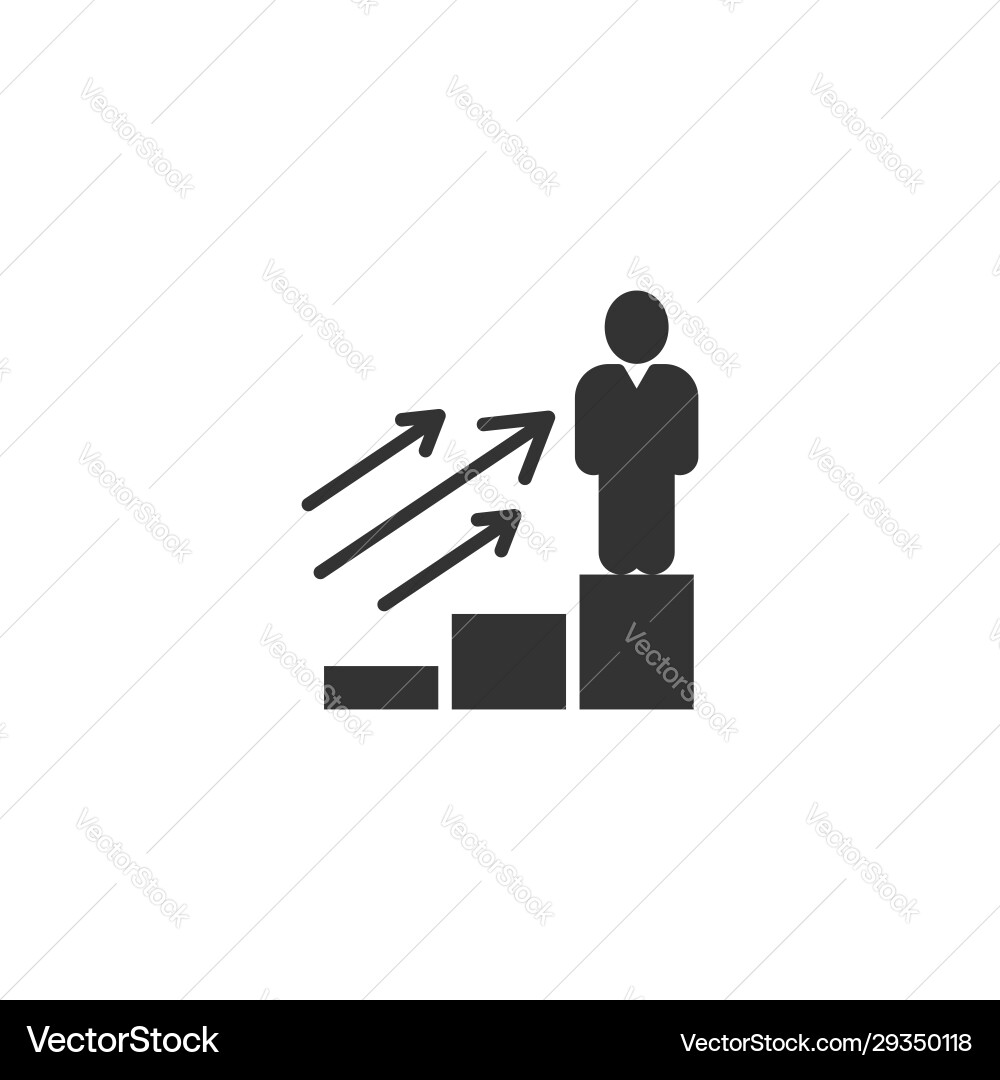 People with growth arrow icon in flat style work Vector Image