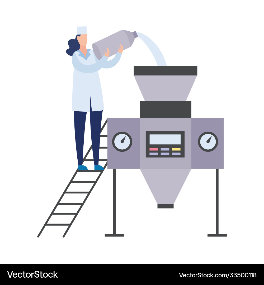 Production bakery products - cartoon Royalty Free Vector