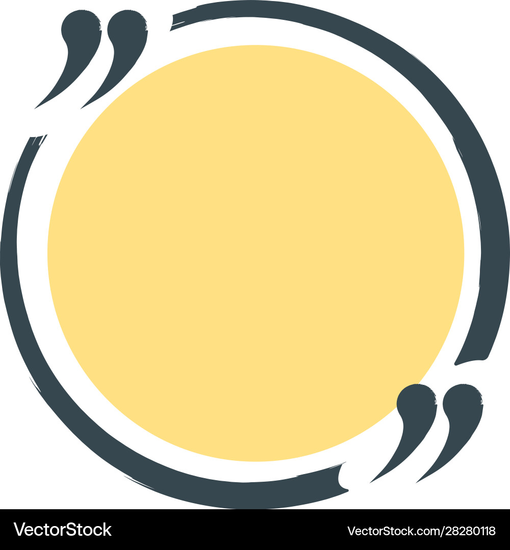 Quote blank icon and label on white background Vector Image