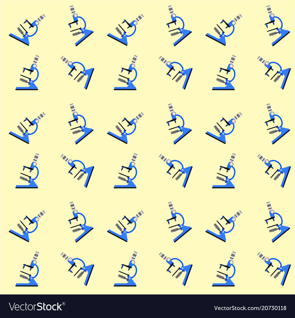 Seamless pattern with cartoon microscope Vector Image