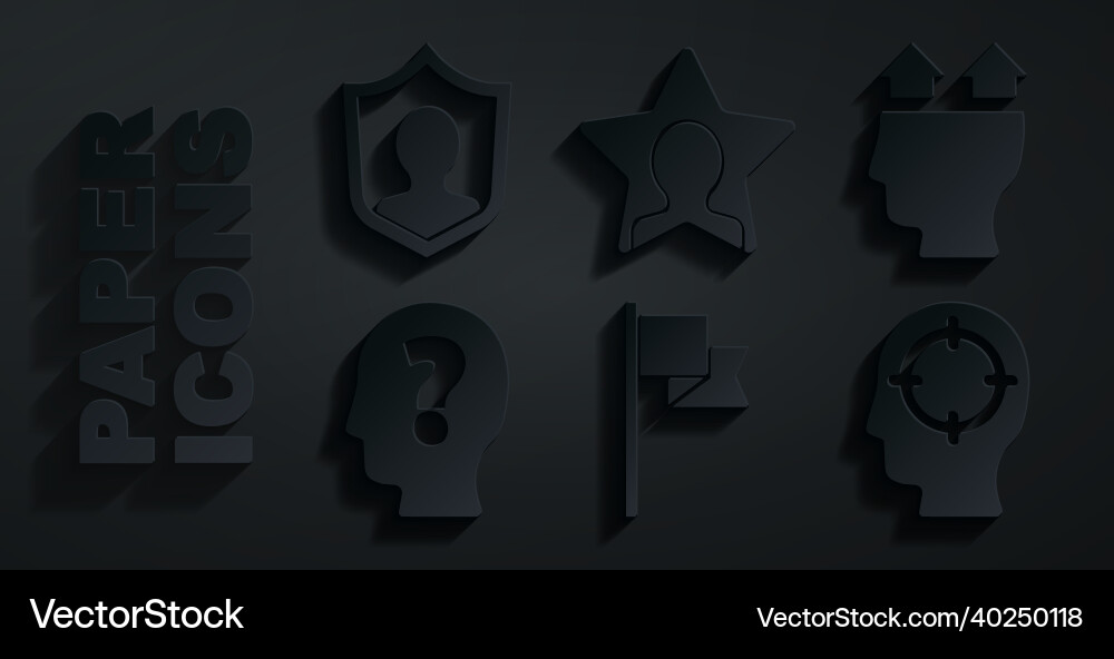 Set location marker user of man head Royalty Free Vector