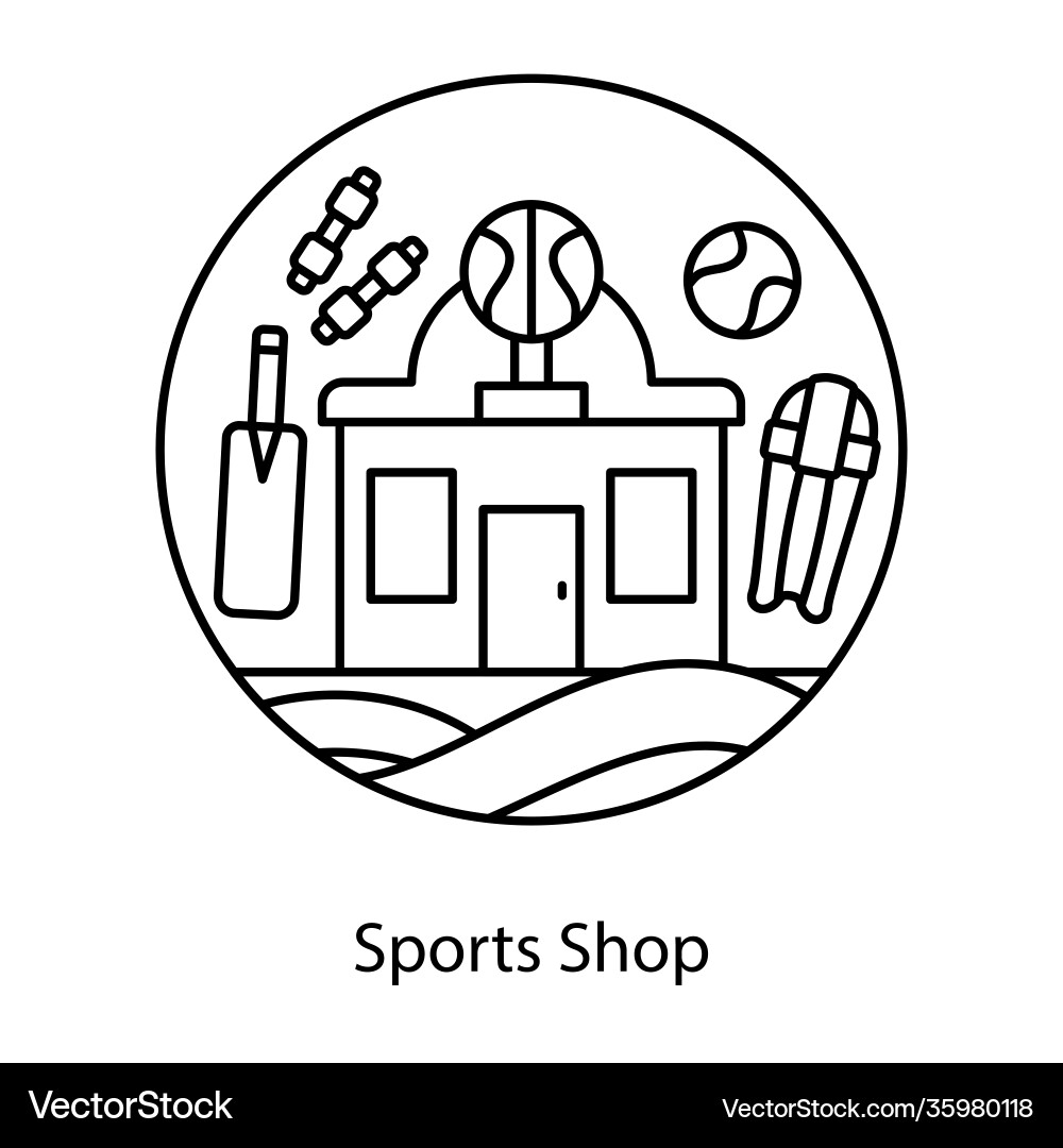 Sports shop Royalty Free Vector Image - VectorStock