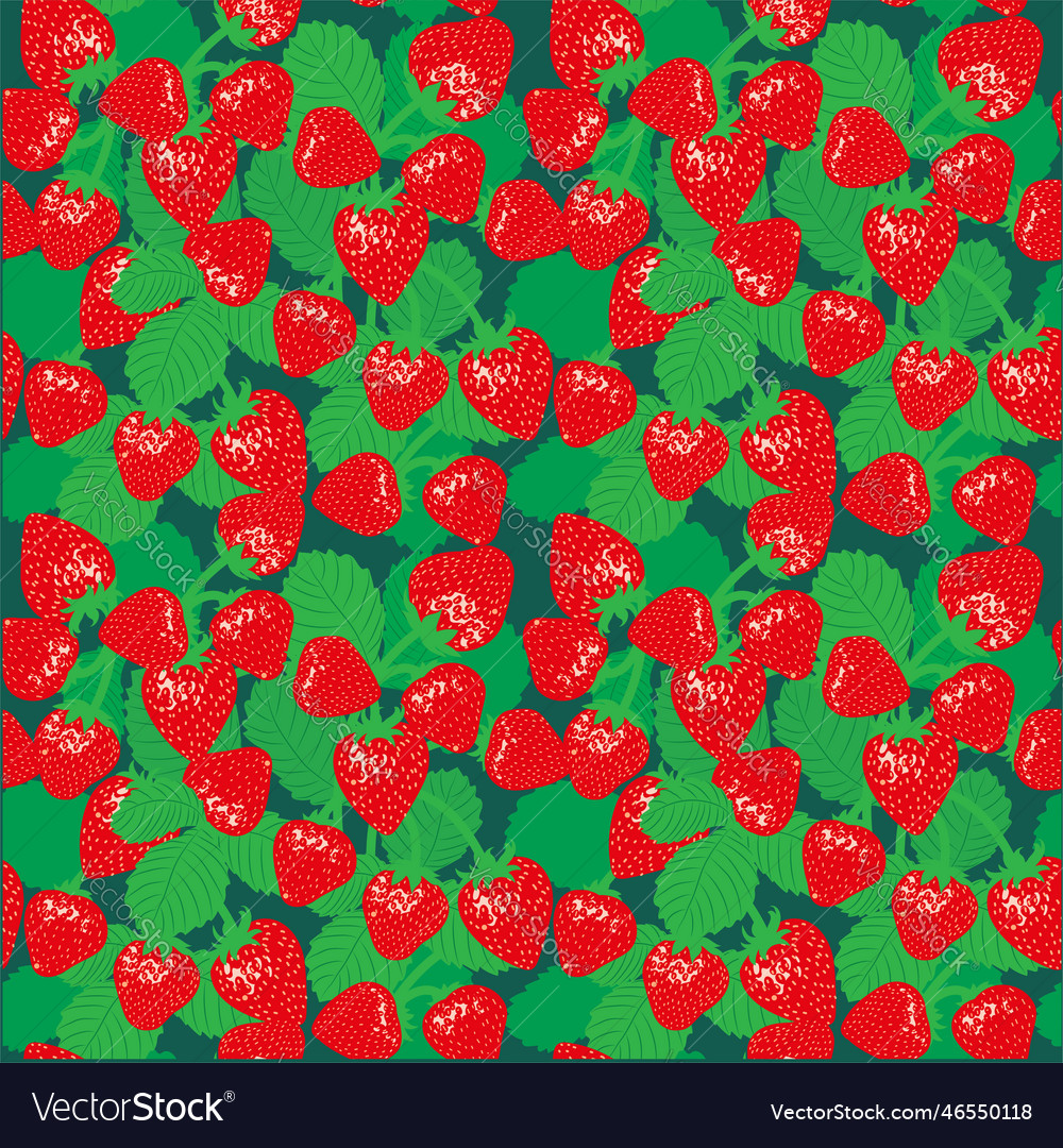 Strawberry pattern Royalty Free Vector Image - VectorStock