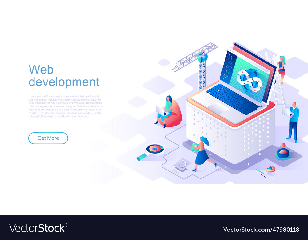 Web development landing page template program Vector Image