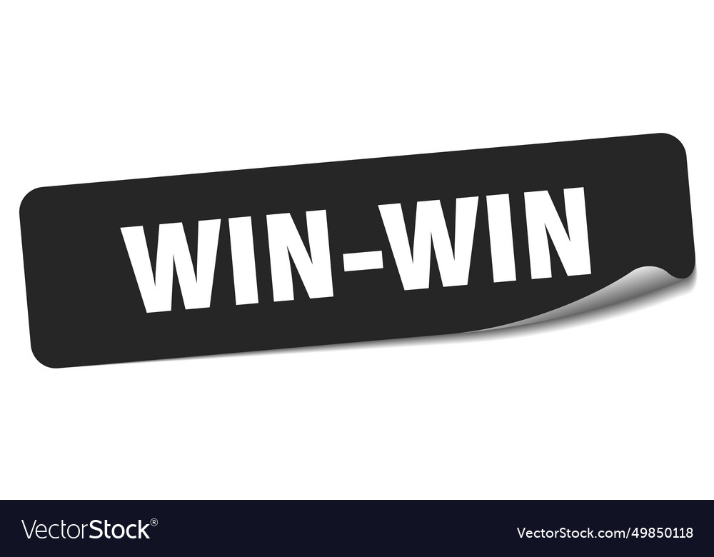 Win-win sticker win-win label Royalty Free Vector Image