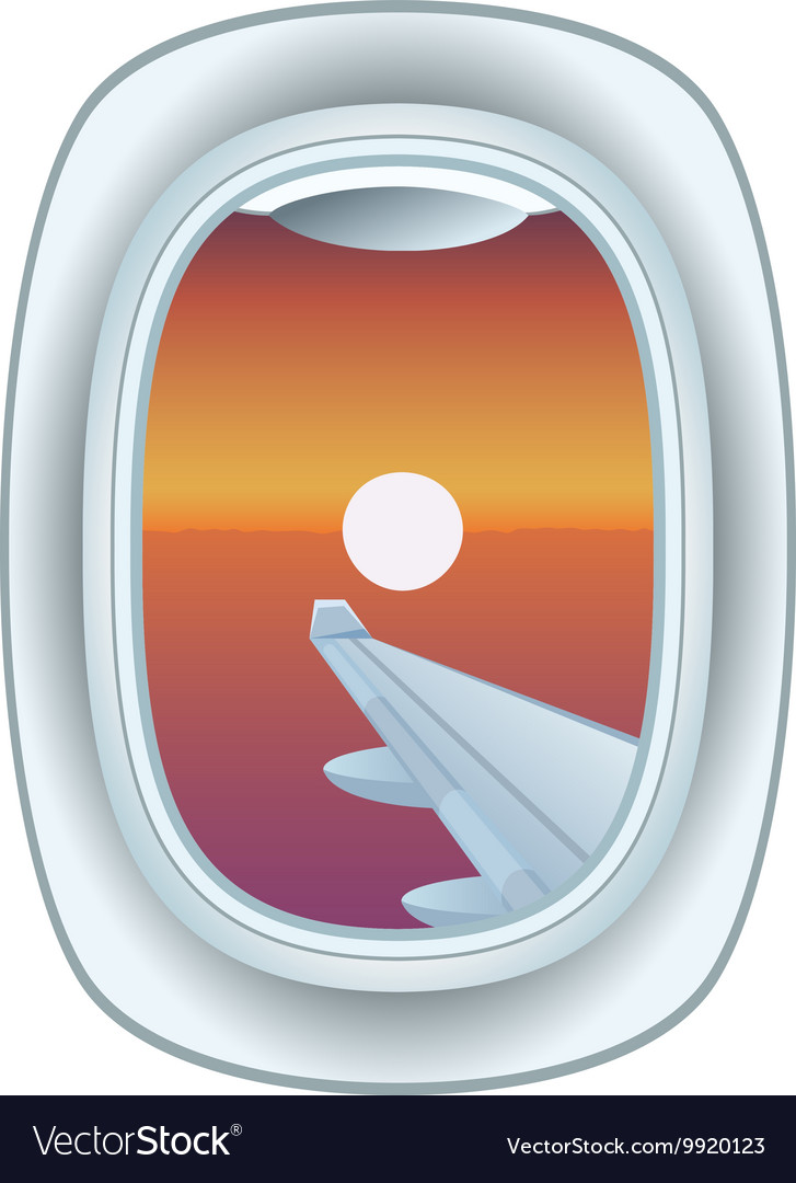 Airplane window view Royalty Free Vector Image