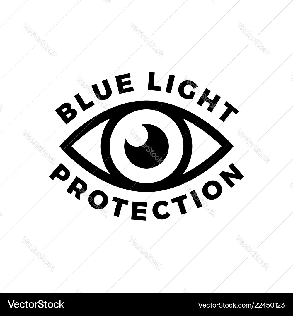 Blue light protected eye symbol light causes Vector Image