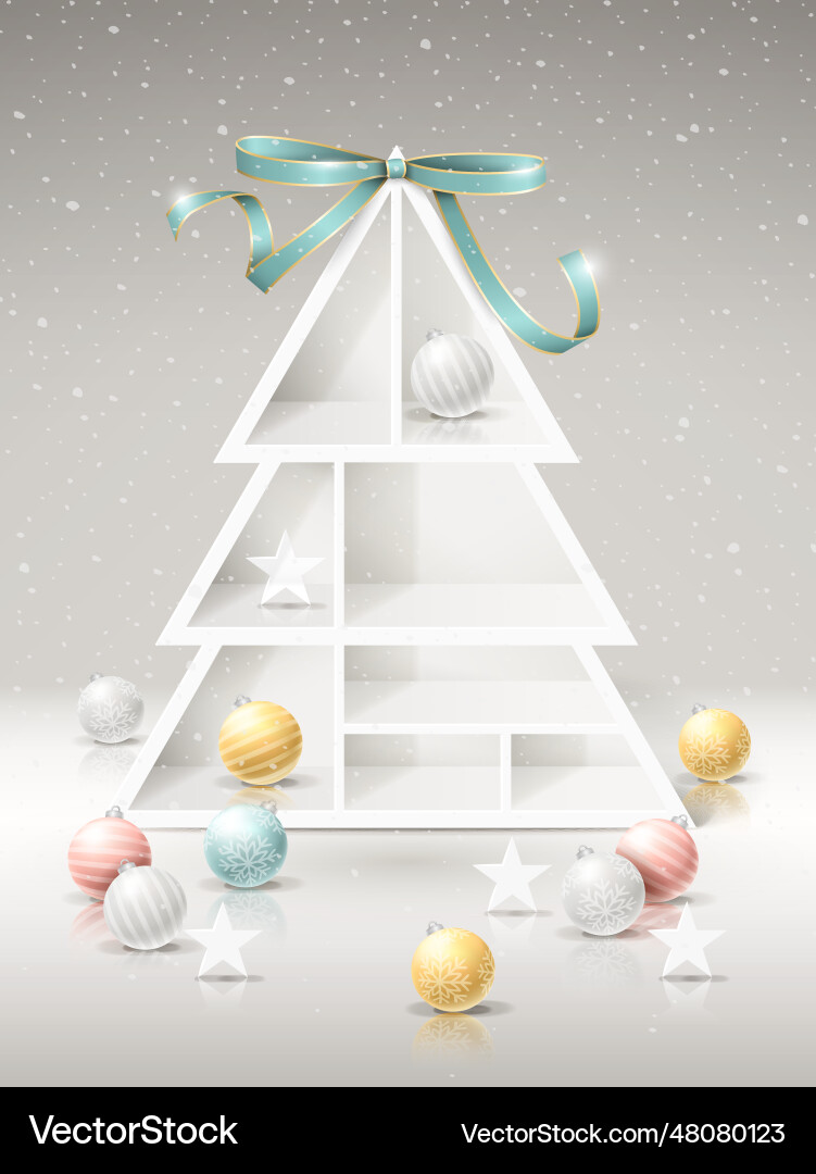 Christmas tree shelves with decorations Royalty Free Vector