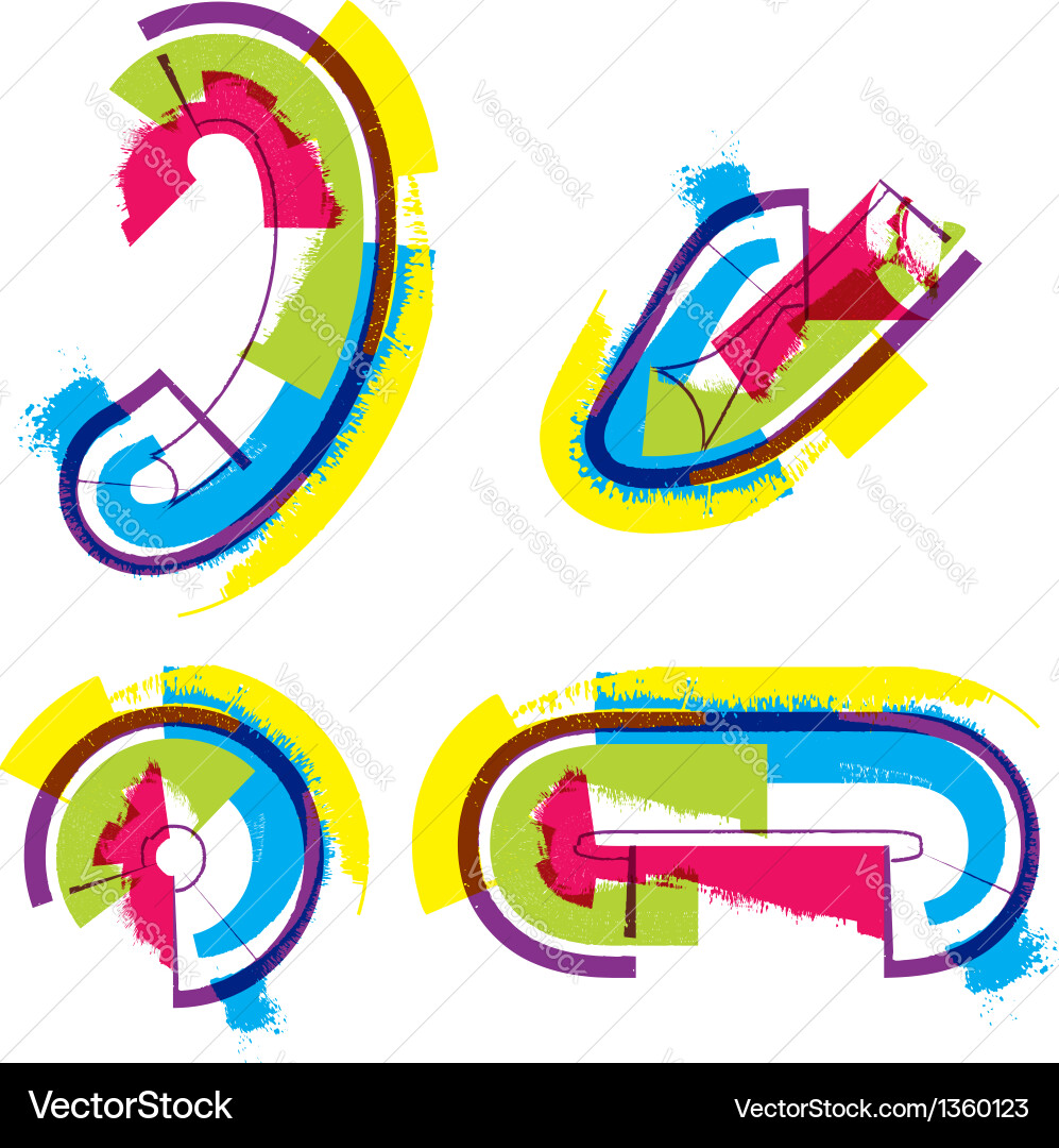 Colorful grunge font Royalty Free Vector Image