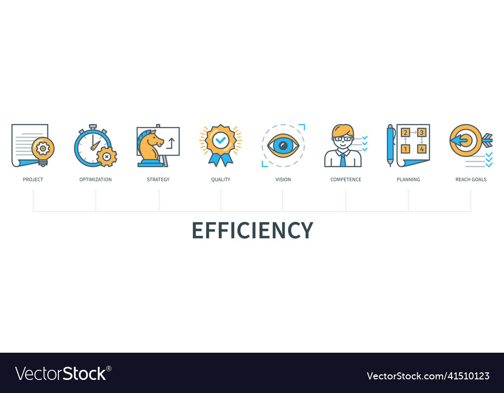 Efficiency concept with icons optimization Vector Image