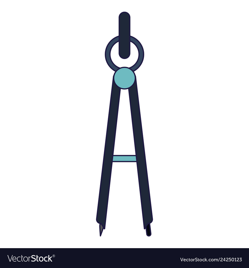 Geometric compass tool blue lines Royalty Free Vector Image