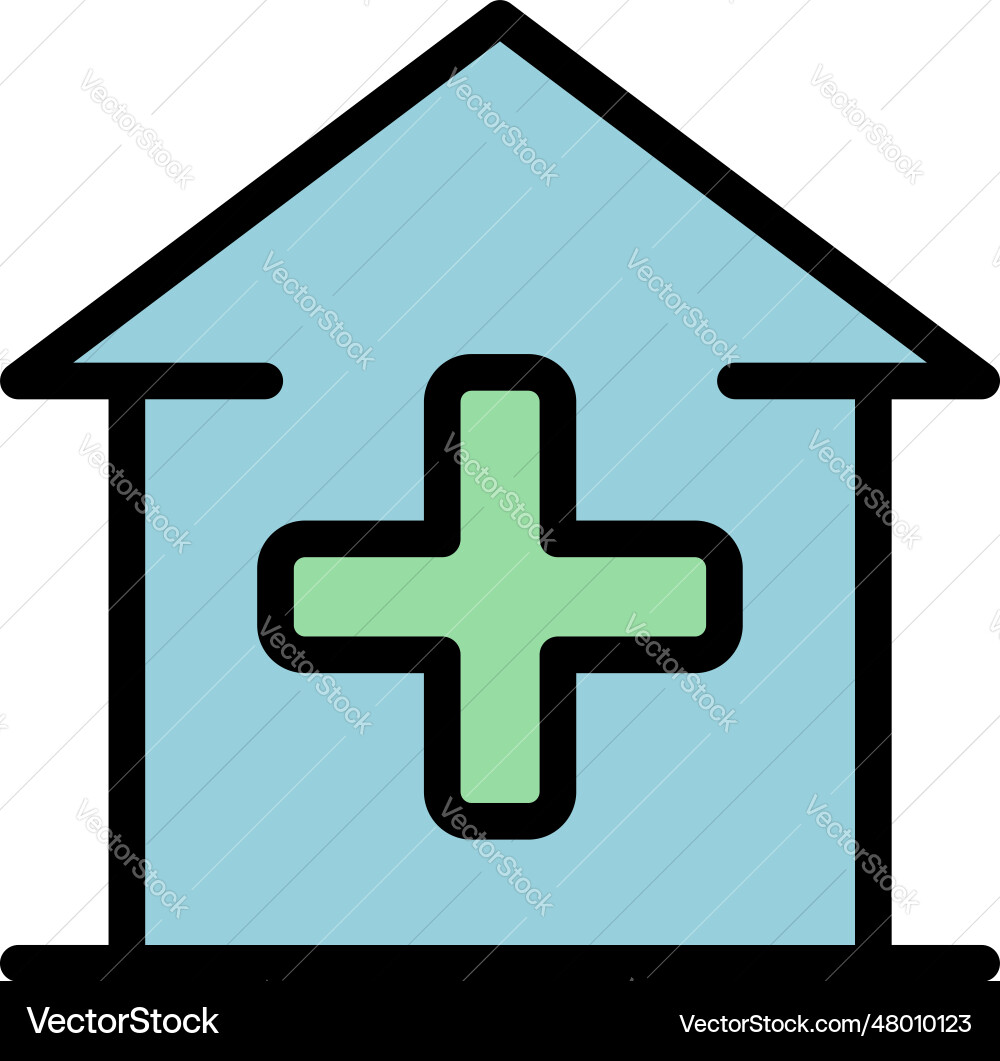 Home medical care icon flat Royalty Free Vector Image