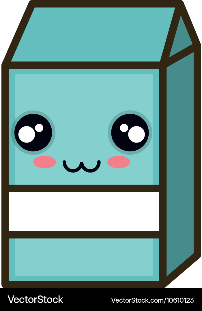 Kawaii cartoon milk box Royalty Free Vector Image