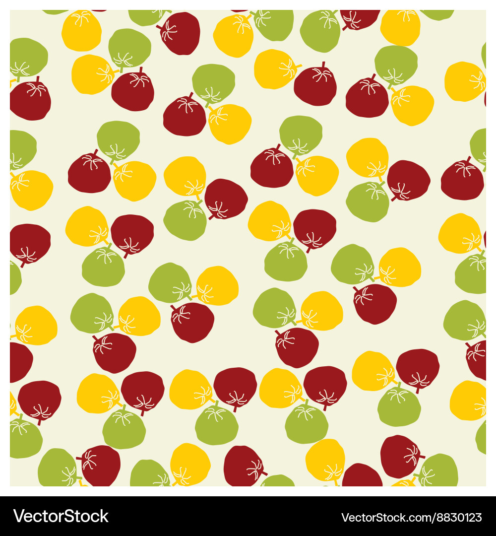 Leavesfruits and flowers seamless pattern Vector Image